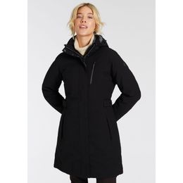 Parka Killtec, Damen, Gr. 40, schwarz, Obermaterial: 100% Polyester. Futter: 100% Polyester, unifarben, hoch geschlossener Ausschnitt, mit verstellbarem Klettverschluss, Jacken Parka, w&auml;rmend & winddicht & wasserabweisend