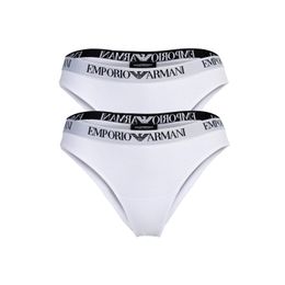 Slip Emporio Armani "Slip ESSENTIAL COTTON 2er Pack", Damen, Gr. S, wei&szlig;, Obermaterial: 95% Baumwolle CO. 5% Elasthan EL., Unterhosen Slip