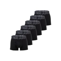 Boxershorts Under Armour "Boxershort UA PERFORMANCE COTTON - SOLID 3 IN 6PK 6er Pack", Herren, Gr. M, schwarz, Obermaterial: 57% Baumwolle CO. 38% Polyester PES. 5% Elasthan EL., Unterhosen