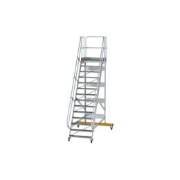 MUNK Aluminium-Plattformtreppe fahrbar 60&deg; 14 Stufen (600754)