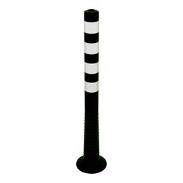 Schake Flexipfosten schwarz, selbstaufrichtend, &Oslash; 80mm, H&ouml;he: 1000mm + 4 wei&szlig; refl. Streifen, inkl Befestigungsmaterial (412221BS)