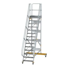 MUNK Aluminium-Plattformtreppe fahrbar 60&deg; 14 Stufen (600734)