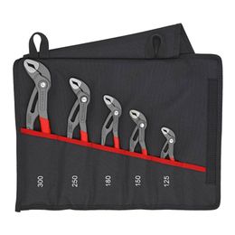 Knipex 00 19 55 S5 Cobra -Set aus Rohr- und Wasserpumpenzangen in verschiedenen Gr&ouml;&szlig;en verchromt mit Kunststoffgriffen5-teilig L340mm)