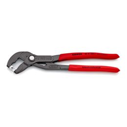 Knipex 85 51 250 C Schlauchschellenzange f&uuml;r Click-Schellen mit rutschhemmendem Kunststoff &uuml;berzogen grau atramentiert 250 mm)