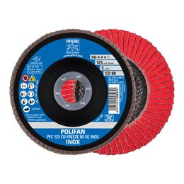 Pferd TOOLS POLIFAN F&auml;cherscheibe PFC 125x22,23 mm konisch CO-FREEZE 80 SG INOX Edelstahl (67712580)