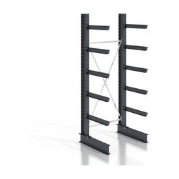 STIER Kragarmregal schraubbar einseitig 1 Feld mit 5 Ebenen 1280x3530x400mm (906841)