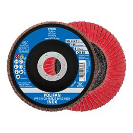Pferd TOOLS POLIFAN F&auml;cherscheibe PFF 115x22,23 mm flach CO-FREEZE 80 Leistungslinie SG INOX Edelstahl (67611580)