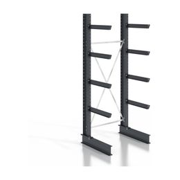 STIER Kragarmregal schraubbar einseitig 1 Feld mit 4 Ebenen 1280x2530x400mm (906816)