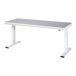 Rau Werktisch adlatus 300 elektrisch h&ouml;henverstellbar Linoleum-/Universal-Platte 2000 mm x 800 mm (08-WT-200-080-L)