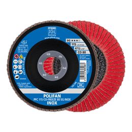 Pferd TOOLS POLIFAN F&auml;cherscheibe PFC 115x22,23 mm konisch CO-FREEZE 80 SG INOX Edelstahl (67711580)