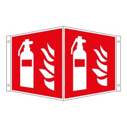 EICHNER Brandschutz-Winkelschild Feuerl&ouml;scher aus Kunststoff mit Piktogramm, 9225-13725-015)