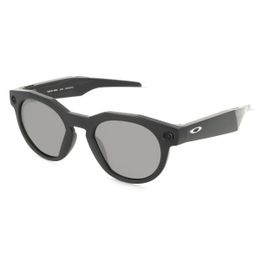 Oakley Meta OW8002 HSTN | Unisex Smarte Brille | Fassung: Rund, Kunststoff, Schwarz | Glasfarbe: Grau