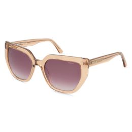 Mexx Eyes 6566 | Damen-Sonnenbrille | Fassung: Vollrand, Cat Eye, Kunststoff, Beige | Glasfarbe: Violett