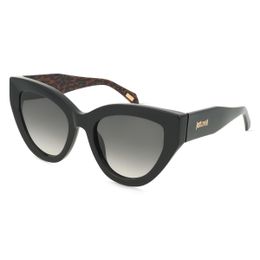 Roberto Cavalli Just Cavalli SJC143 | Damen-Sonnenbrille | Fassung: Vollrand, Cat Eye, Kunststoff, Schwarz Gl&auml;nzend | Glasfarbe: Grau Verlaufend