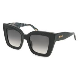 Roberto Cavalli Just Cavalli SJC142 | Damen-Sonnenbrille | Fassung: Vollrand, Quadratisch, Kunststoff, Schwarz Gl&auml;nzend | Glasfarbe: Grau Verlaufend