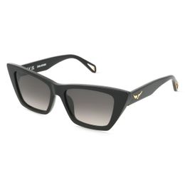 Zadig & Voltaire Zadig & Voltaire SZV419 | Damen-Sonnenbrille | Fassung: Vollrand, Butterfly, Kunststoff, Schwarz Gl&auml;nzend | Glasfarbe: Grau Verlaufend