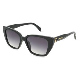 Zadig & Voltaire Zadig & Voltaire SZV472 | Damen-Sonnenbrille | Fassung: Vollrand, Geometrisch, Kunststoff, Schwarz Gl&auml;nzend | Glasfarbe: Grau Verlaufend