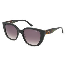 Mexx Eyes 6568 | Damen-Sonnenbrille | Fassung: Vollrand, Cat Eye, Kunststoff, Schwarz | Glasfarbe: Grau