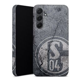 DeinDesign Galaxy A35 5G Handy Premium Case Smartphone Handyh&uuml;lle Schutzh&uuml;lle gl&auml;nzend Merchandise Fc Schalke 04 Concrete Premium Case