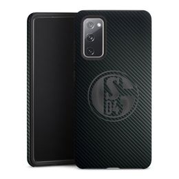 DeinDesign Galaxy S20 FE Handy Panzer Handyh&uuml;lle robuste Outdoor H&uuml;lle Schutzh&uuml;lle matt Carbon Metallic Look Fc Schalke 04 Tough Case