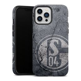 DeinDesign iPhone 13 Pro Max Handy Panzer Handyh&uuml;lle robuste Outdoor H&uuml;lle Schutzh&uuml;lle matt Merchandise Fc Schalke 04 Concrete Tough Case