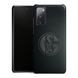 DeinDesign Galaxy S20 FE Handy Premium Case Smartphone Handyh&uuml;lle Schutzh&uuml;lle gl&auml;nzend Carbon Metallic Look Fc Schalke 04 Premium Case