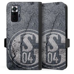 DeinDesign Xiaomi Redmi Note 10 Pro Handy Klapph&uuml;lle Handyh&uuml;lle aus Kunst Leder schwarz Flip Case Merchandise Fc Schalke 04 Concrete Sideflip mit langer Lasche
