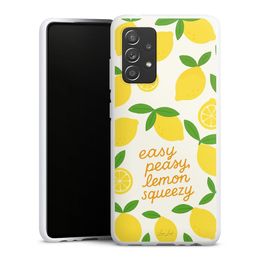 DeinDesign Galaxy A52s 5G Handy Silikon H&uuml;lle Case wei&szlig; Handyh&uuml;lle Spruch Statement Lemon Silikon Case