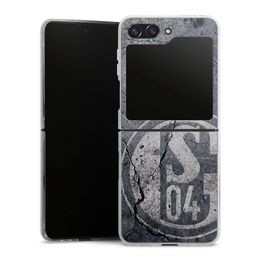 DeinDesign Galaxy Z Flip 5 Handy Hard Case Schutzh&uuml;lle transparent Smartphone Handy H&uuml;lle Fc Schalke 04 Concrete Merchandise Hard Case