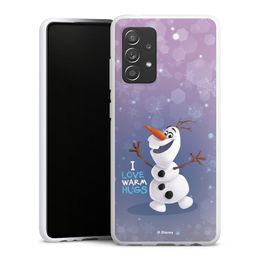 DeinDesign Galaxy A52s 5G Handy Silikon H&uuml;lle Case wei&szlig; Handyh&uuml;lle Frozen Olaf Official Licensed Product Frozen Silikon Case