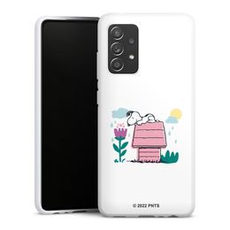 DeinDesign Galaxy A52s 5G Handy Silikon H&uuml;lle Case wei&szlig; Handyh&uuml;lle Dog Official Licensed Product Snoopy Silikon Case