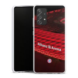 DeinDesign Galaxy A52s 5G Handy Silikon H&uuml;lle Case wei&szlig; Handyh&uuml;lle Fc Bayern M&uuml;nchen Stadium Fcb Silikon Case