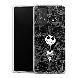 DeinDesign Galaxy A52s 5G Handy Silikon H&uuml;lle Case wei&szlig; Handyh&uuml;lle Disney Nightmare Before Christmas Halloween Silikon Case