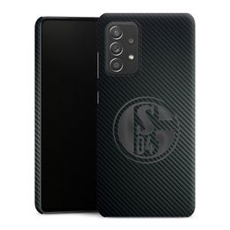 DeinDesign Galaxy A52s 5G Handy Premium Case Smartphone Handyh&uuml;lle Schutzh&uuml;lle matt Metallic Look Carbon Fc Schalke 04 Premium Case
