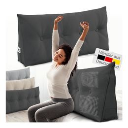 ELONEO R&uuml;ckenkissen Bett- und R&uuml;ckenst&uuml;tzkissen >Anthrazit< 120cm
