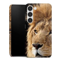 DeinDesign Galaxy S23 Handy Premium Case Smartphone Handyh&uuml;lle Schutzh&uuml;lle matt Jungle Lion Photography Premium Case