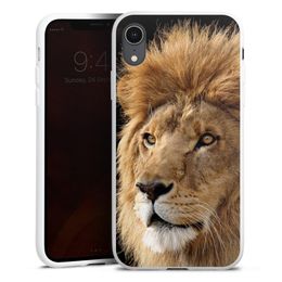 DeinDesign iPhone Xr Handy Silikon H&uuml;lle Case wei&szlig; Handyh&uuml;lle Jungle Lion Photography Silikon Case