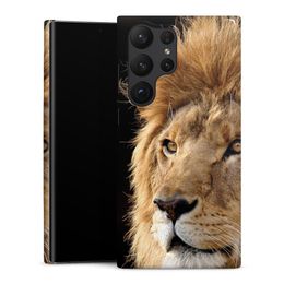 DeinDesign Galaxy S23 Ultra Handy Premium Case Smartphone Handyh&uuml;lle Schutzh&uuml;lle gl&auml;nzend Jungle Lion Photography Premium Case