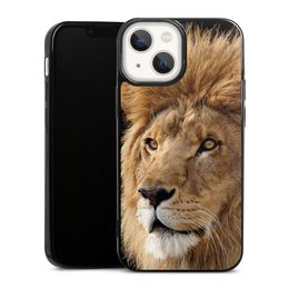 DeinDesign iPhone 13 Mini Handy Slim Case extra d&uuml;nn Silikon Handyh&uuml;lle schwarz H&uuml;lle Jungle Lion Photography Silikon Slim Case
