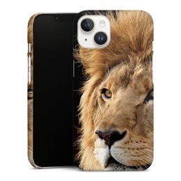 DeinDesign iPhone 14 Handy Premium Case Smartphone Handyh&uuml;lle Schutzh&uuml;lle matt Jungle Lion Photography Premium Case