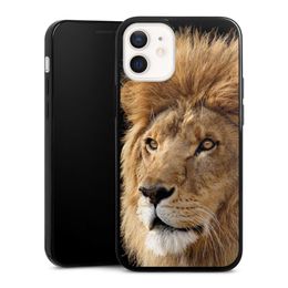 DeinDesign iPhone 12 mini Handy Slim Case extra d&uuml;nn Silikon Handyh&uuml;lle schwarz H&uuml;lle Jungle Lion Photography Silikon Slim Case
