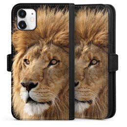 DeinDesign iPhone 11 Handy Klapph&uuml;lle Handyh&uuml;lle aus Kunst Leder schwarz Flip Case Jungle Lion Photography Sideflip mit Lasche