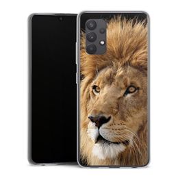 DeinDesign Galaxy A32 4G Handy Silikon H&uuml;lle Case transparent Handyh&uuml;lle Jungle Lion Photography Silikon Case