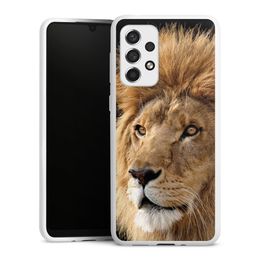 DeinDesign Galaxy A33 5G Handy Silikon H&uuml;lle Case wei&szlig; Handyh&uuml;lle Jungle Lion Photography Silikon Case