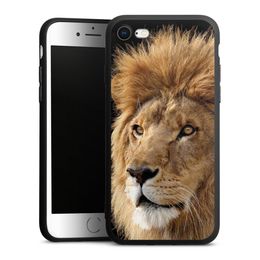 DeinDesign iPhone SE (2020) Handy Premium Silikon H&uuml;lle Handyh&uuml;lle schwarz Case Jungle Lion Photography Silikon Premium Case