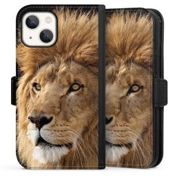 DeinDesign Galaxy A51 Handy Klapph&uuml;lle Handyh&uuml;lle aus Kunst Leder schwarz Flip Case Jungle Lion Photography Sideflip mit Lasche