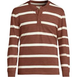 LANDS' END Flammgarn-Henleyshirt aus reiner Baumwolle, Herren,  Gr&uuml;n, Baumwolle, by Lands' End