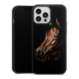 DeinDesign iPhone 13 Pro Max Handy Premium Silikon H&uuml;lle Handyh&uuml;lle schwarz Case Hobby Horse Animals Silikon Premium Case