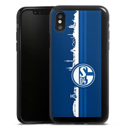 DeinDesign iPhone X Handy Silikon H&uuml;lle Case schwarz Handyh&uuml;lle Official Licensed Product Skyline Fc Schalke 04