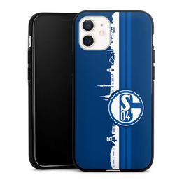 DeinDesign iPhone 12 Handy Silikon H&uuml;lle Case schwarz Handyh&uuml;lle Official Licensed Product Skyline Fc Schalke 04